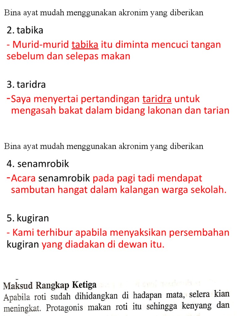 Bina Ayat Mudah Menggunakan Akronim Yang Diberikan | PDF