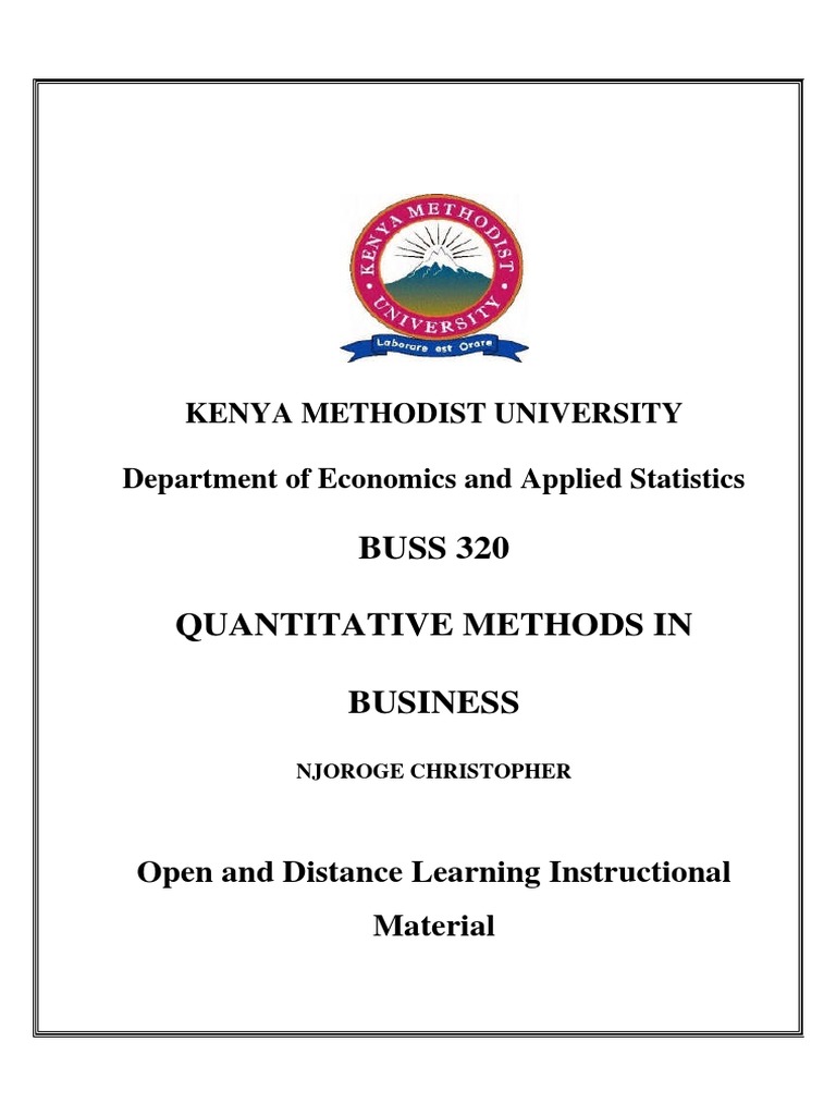 Quantitative Methods for Business Decisions | PDF | Matrix (Mathematics ...