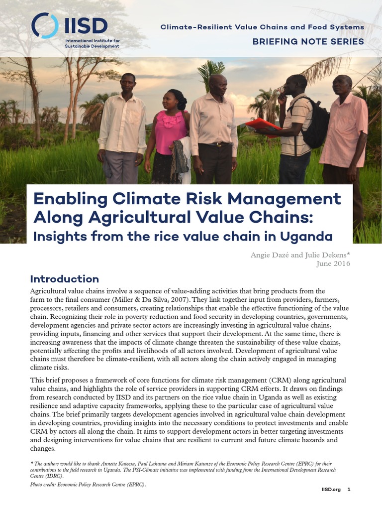 Agriculture Value Chain Pdf Climate Resilience Food Security