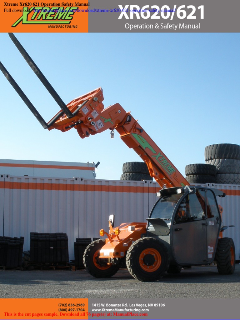 Xtreme Xr620 621 Operation Safety Manual | PDF | Forklift | Safety