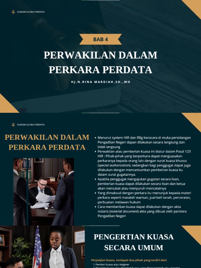 4 - PPT Perwakilan Dalam Perkara Perdata | PDF