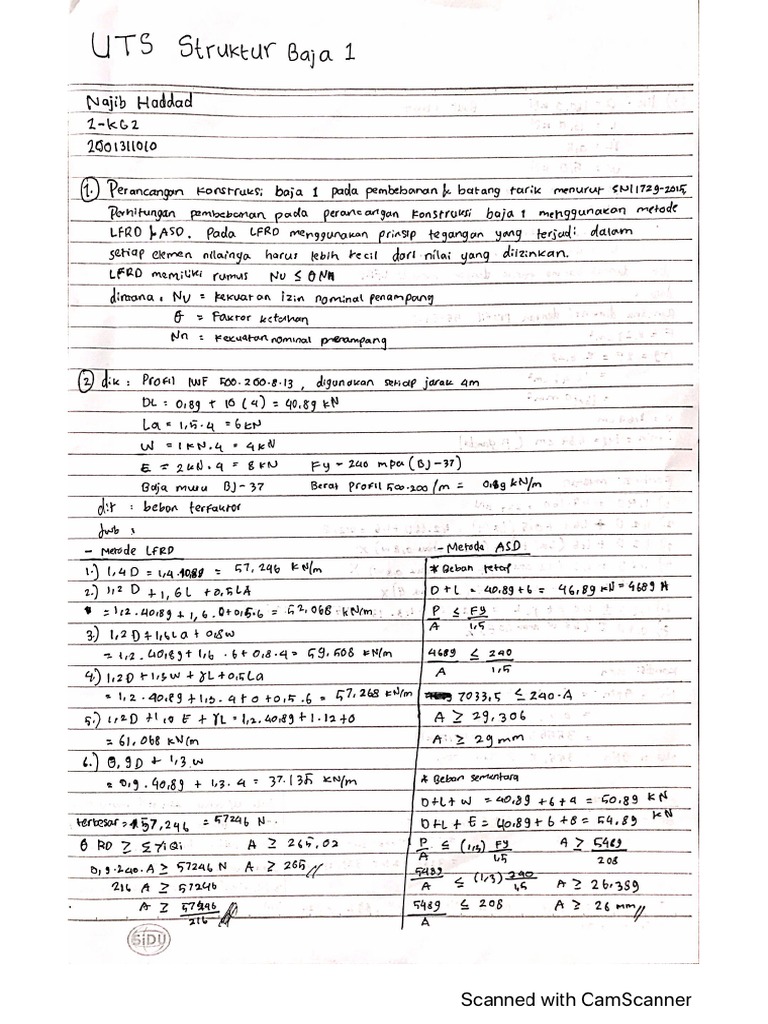 2KG2 - UTS STRUKTUR BAJA 1 - Najib Haddad | PDF
