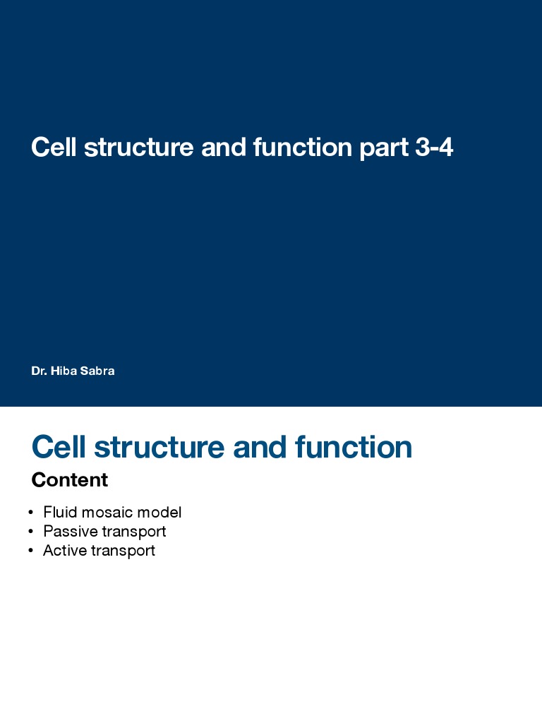 Cell Structure and Function Part 3 | PDF | Cell Membrane | Molecular Biology
