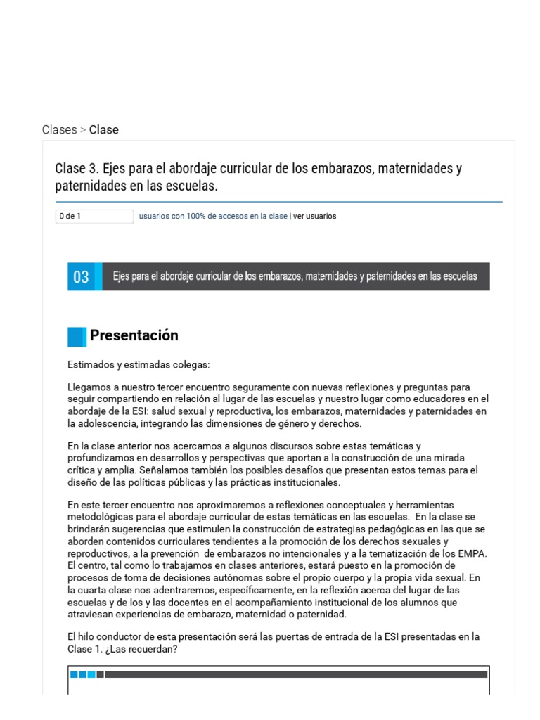Clase03 Ejes para El Abordaje Curricular | PDF | Control de la natalidad | Educación sexual