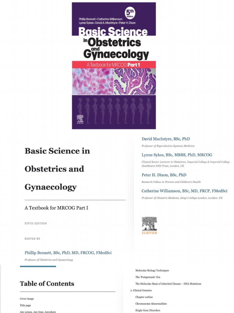 Basic Science in Obstetrics & Gynecology MRCOG Part 1 5th Edition | PDF