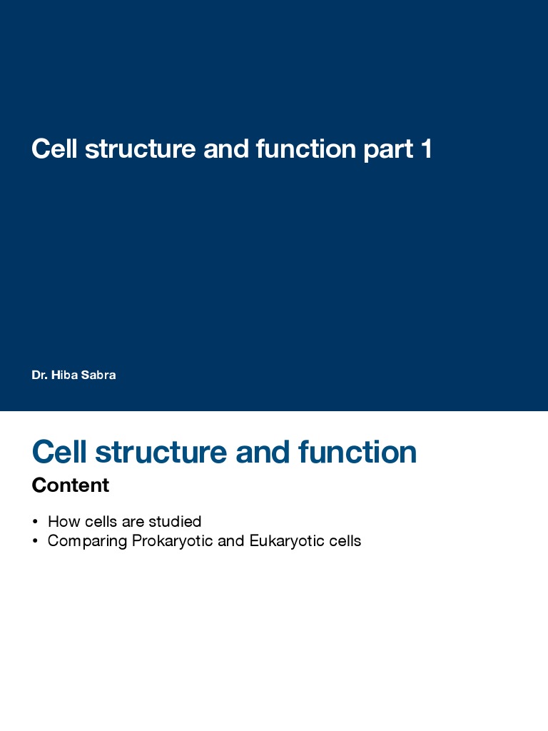 Cell Structure and Function Part 1 | PDF | Cell (Biology) | Prokaryote