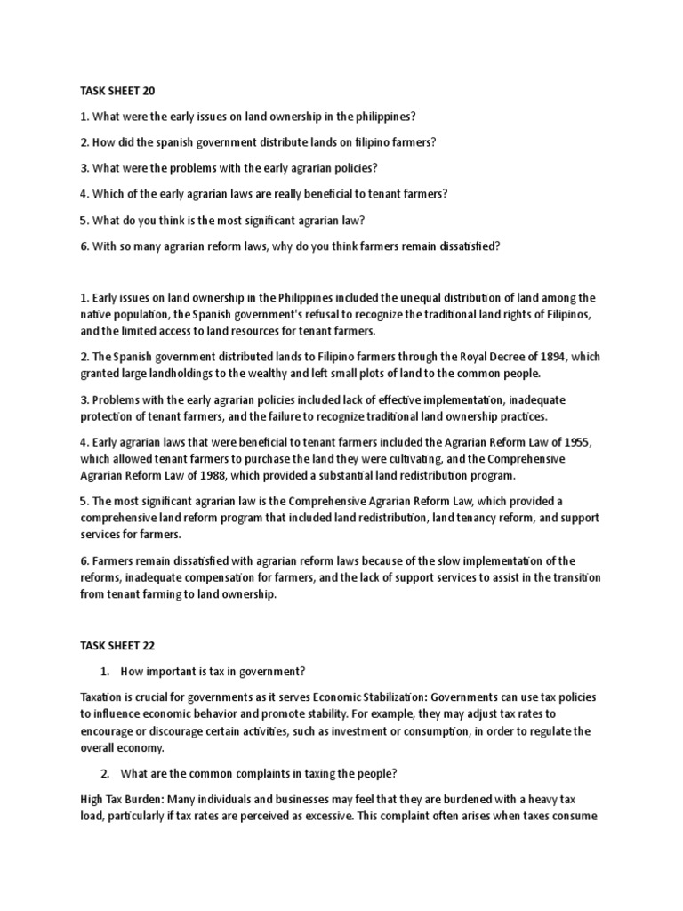 Riph - Task Sheets | PDF | Taxes | Economies