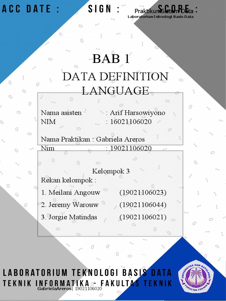 Panduan DDL MySQL untuk Praktikum Data | PDF