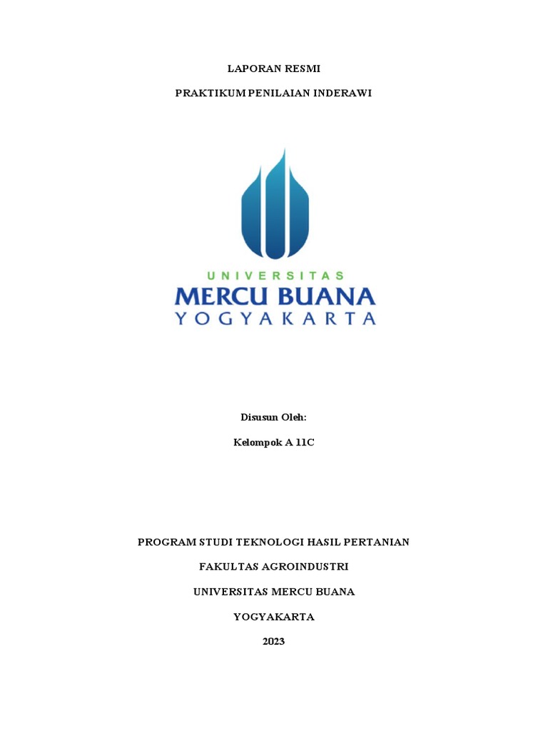 Laporan Resmi Inderawi Cover + Acara 1 | PDF