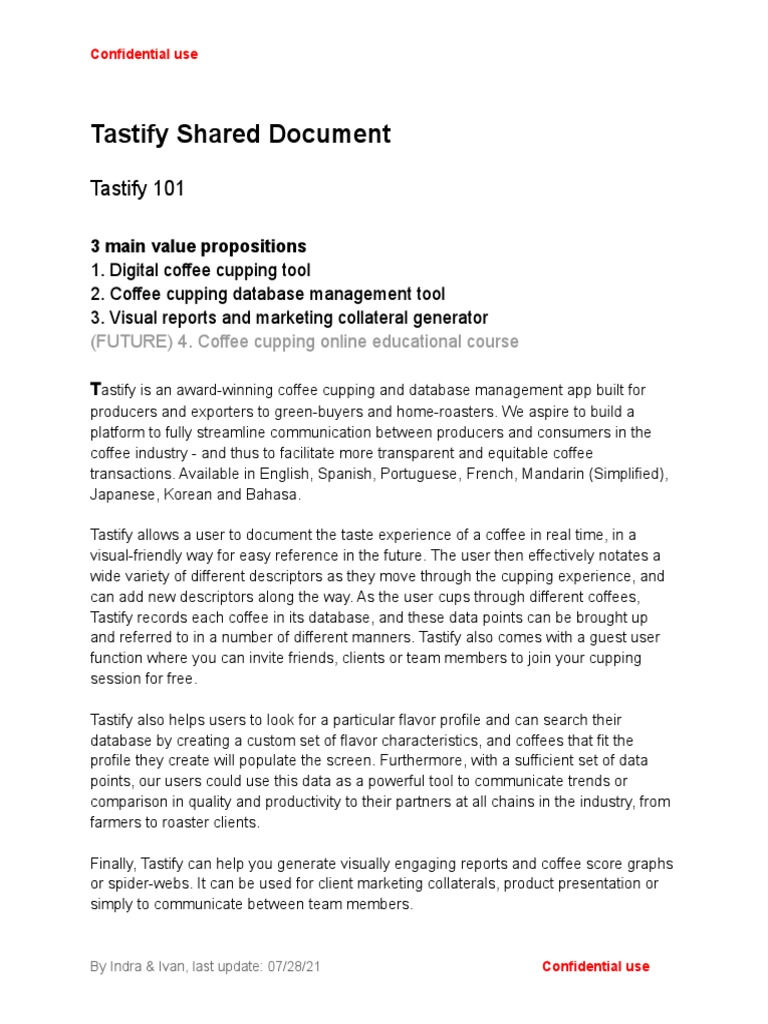 Tastify: Coffee Cupping Management Tool | PDF | Coffee | Databases