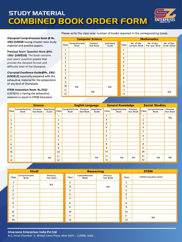 Assets Downloads Book Order Form | PDF