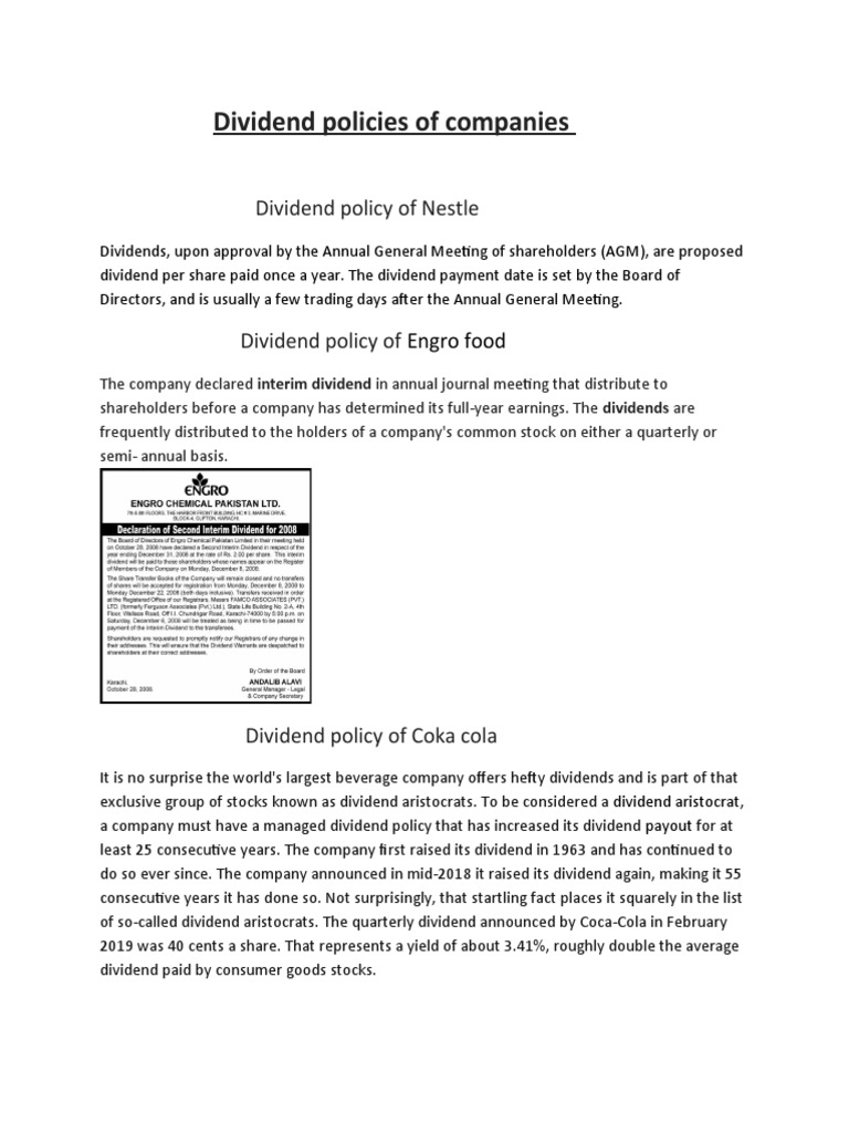 Dividend Policy | PDF