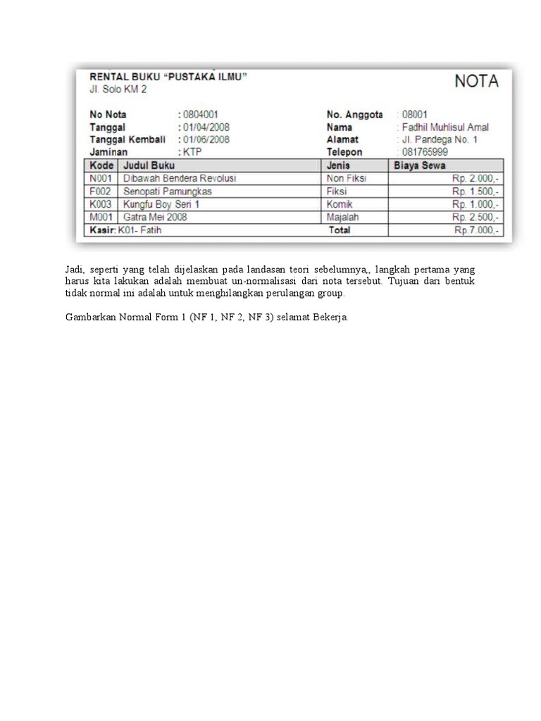 Kuis Normalisasi | PDF