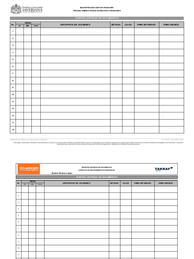 Formato Entrega de Documentos | PDF