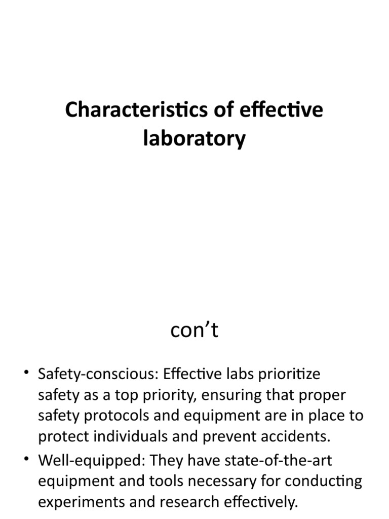 Characteristics of Effective Laboratory | PDF | Laboratories | Experiment