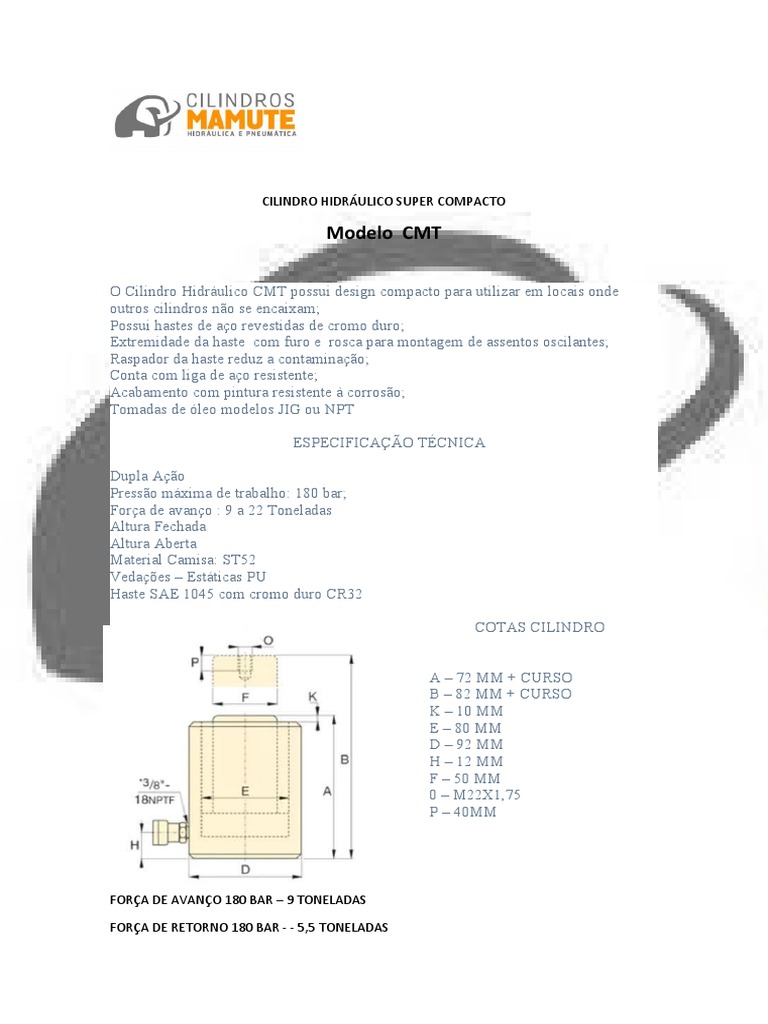 Cilindro Hidráulico Super Compacto Parte 2 | PDF