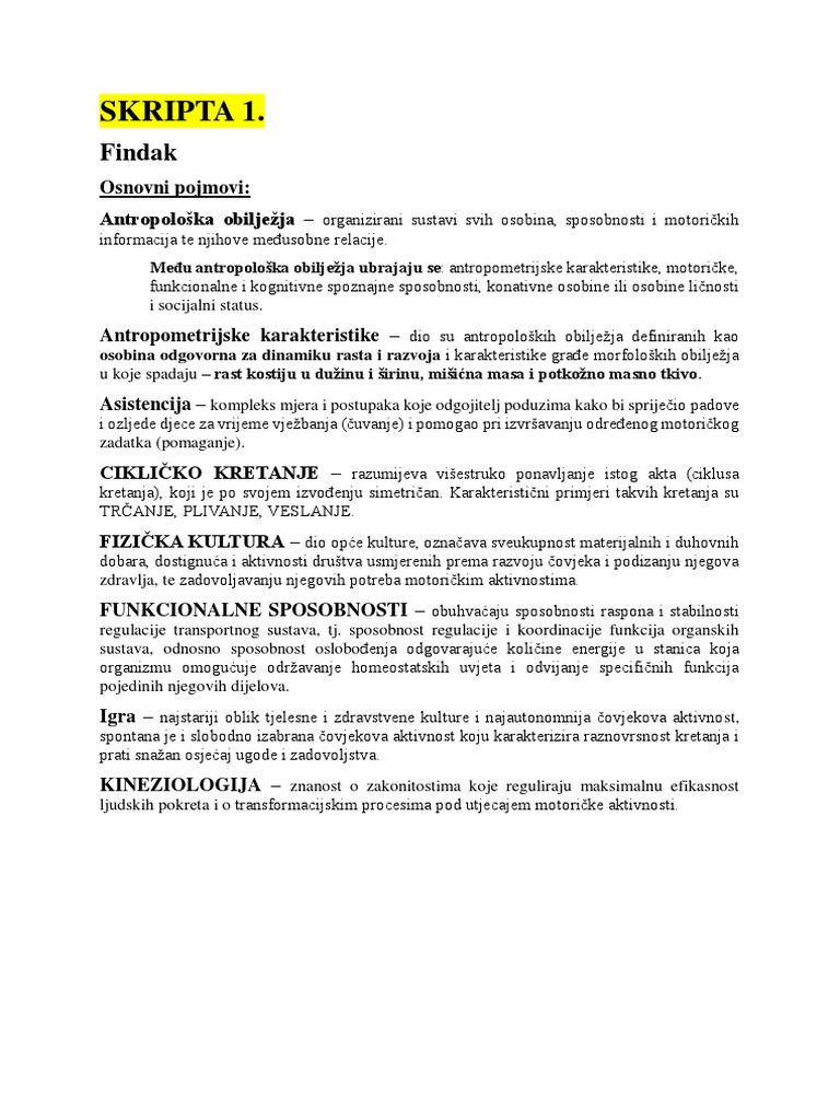 Findak - Skripta Po Knjizi | PDF