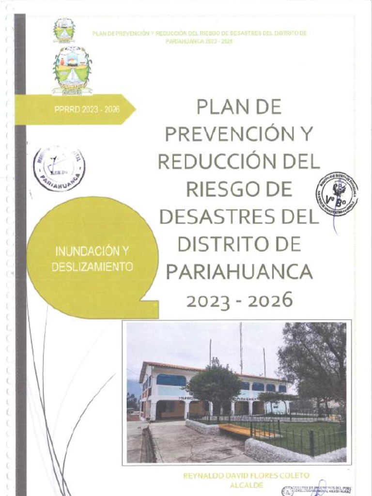 Plan de Prevencion y Reduccion-Del-Riesgo-De-Desastres-Del-Distrito | PDF