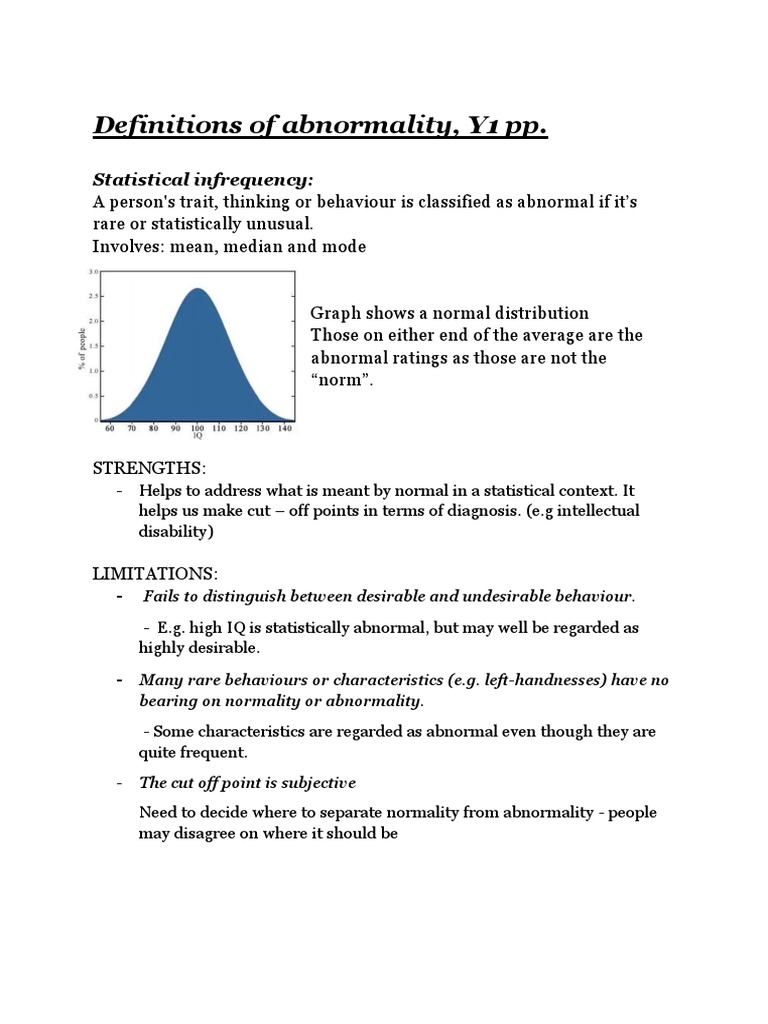 SQ3R Notes: Definitions of Abnormality | PDF | Deviance (Sociology ...