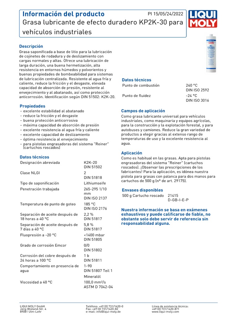 P004916-Grasa-lubricante-de-efecto-duradero-KP2K-30-para-vehículos ...