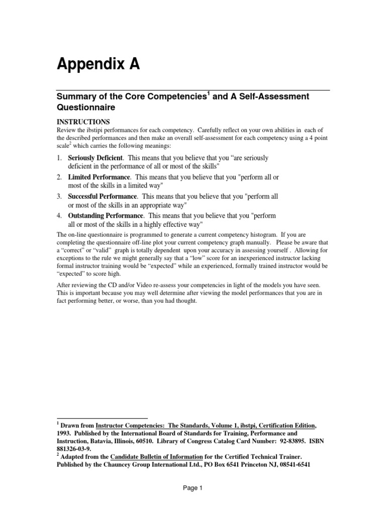 Core Competencies Questionnaire | PDF | Learning | Nonverbal Communication