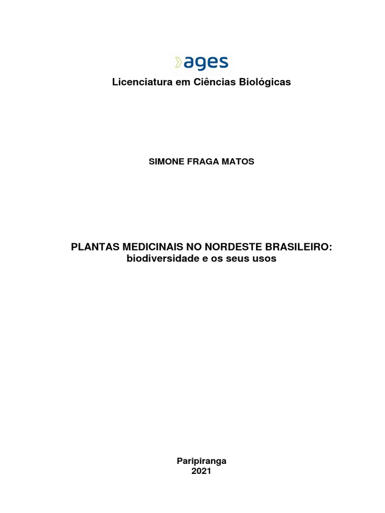 Simone TCC | PDF | Plantas | Farmacêutico