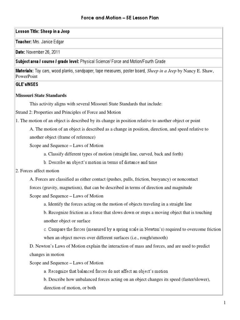 Sheep in A Jeep | PDF | Force | Newton's Laws Of Motion