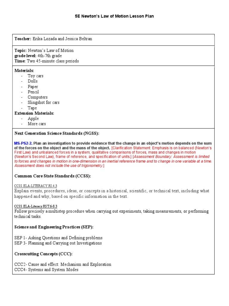 Engaging Lesson on Newton's Laws | PDF | Computer Program | Programming
