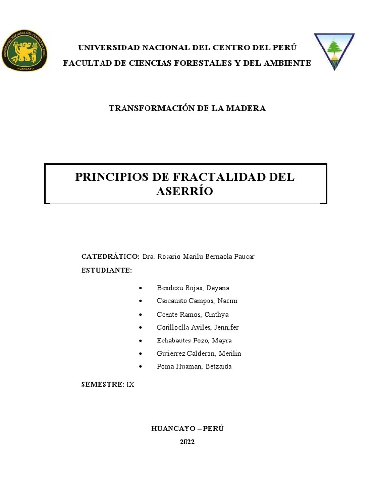 Principios de Fractalidad Del Aserrío | PDF | Funciones y mapeos ...