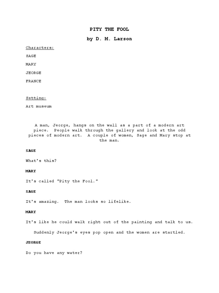 Pity The Fool Script | PDF