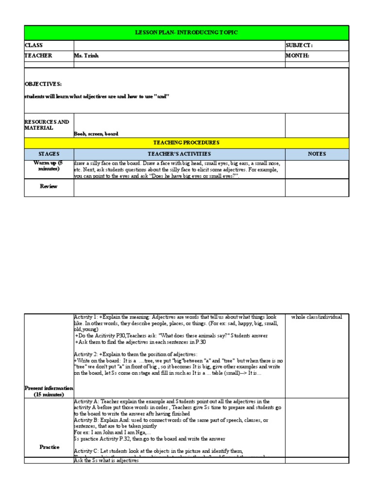 Lesson Plan | PDF | Lesson Plan | Teachers