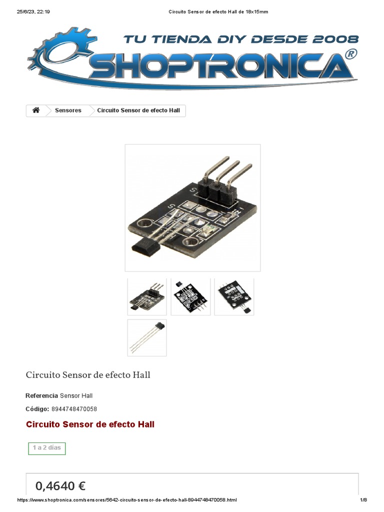 Circuito Sensor de Efecto Hall 18x15mm | PDF | Corriente eléctrica ...