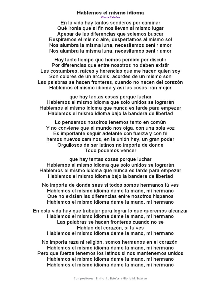 Hablemos El Mismo Idioma | PDF