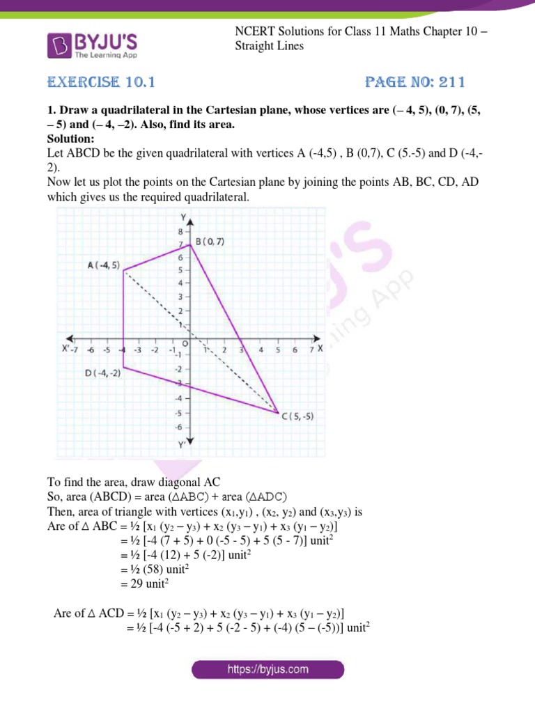 ncert-sol-class-11-maths-ch-10-ex-1 | PDF | Triangle | Slope