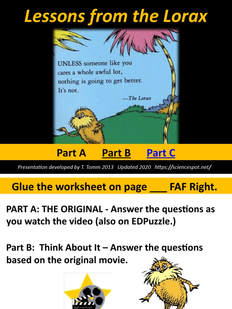 Lorax Movie Discussion Questions | Download Free PDF | Natural ...
