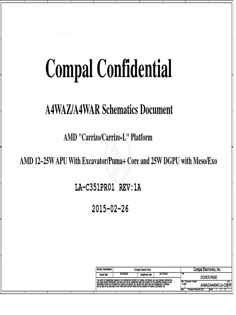 AMD A4WAZ/A4WAR Schematics Guide | PDF | Computer Hardware | Computer ...
