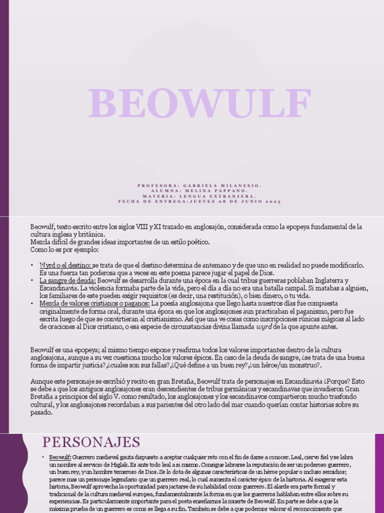 Beowulf Melina Pappano | PDF | Beowulf | Geats