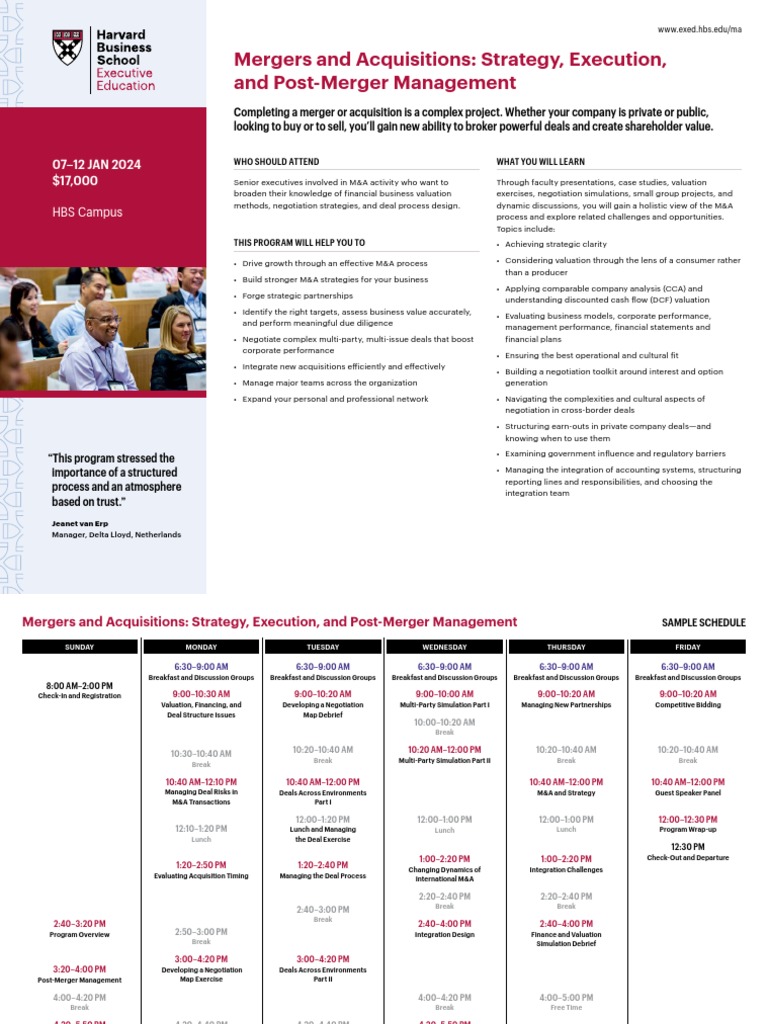 Mergers Acquisitions Strategy Execution Post Merger Management Brochure ... Mergers Acquisitions Strategy Execution Post Merger Management Brochure ...