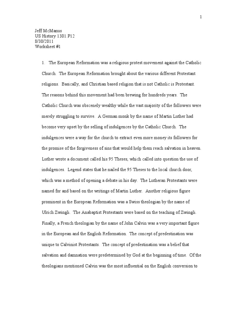 The European and English Reformations: Key Figures, Events, and ...