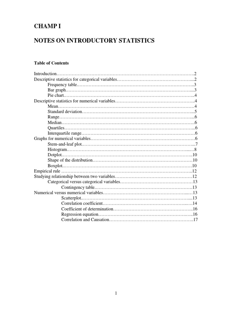C1S1 Statistics Packet | PDF | Errors And Residuals | Histogram