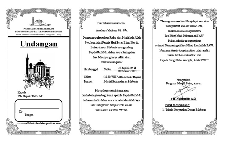 Undangan Isra' Miraj | PDF