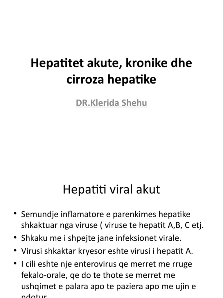 Hepatitet Kronike Dhe Cirroza Hepatike | PDF