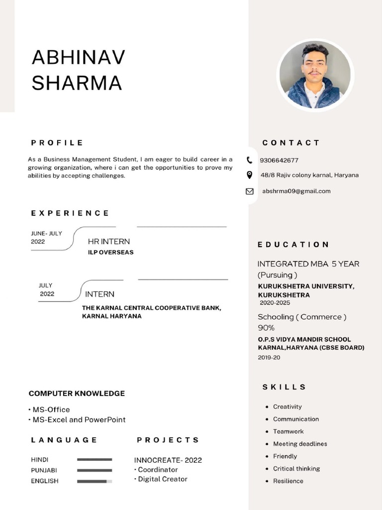 Abhinav Sharma - CV | PDF