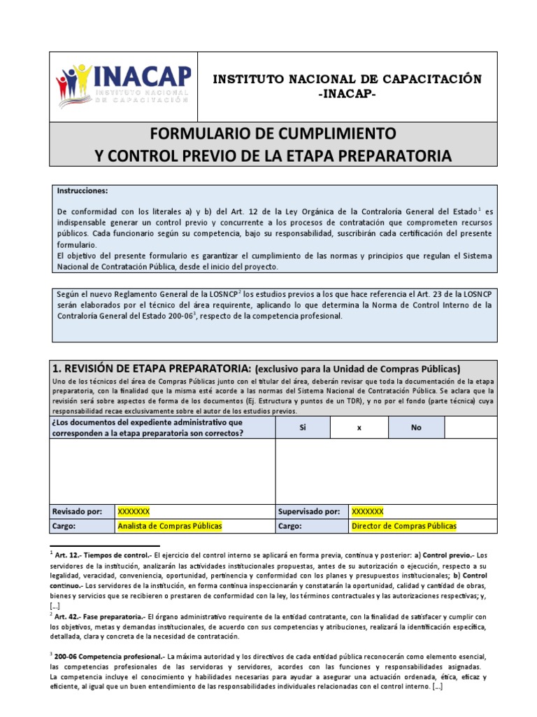 Formato - 6 - Formulario de Cumplimiento Fase Preparatoria | PDF | Gobierno