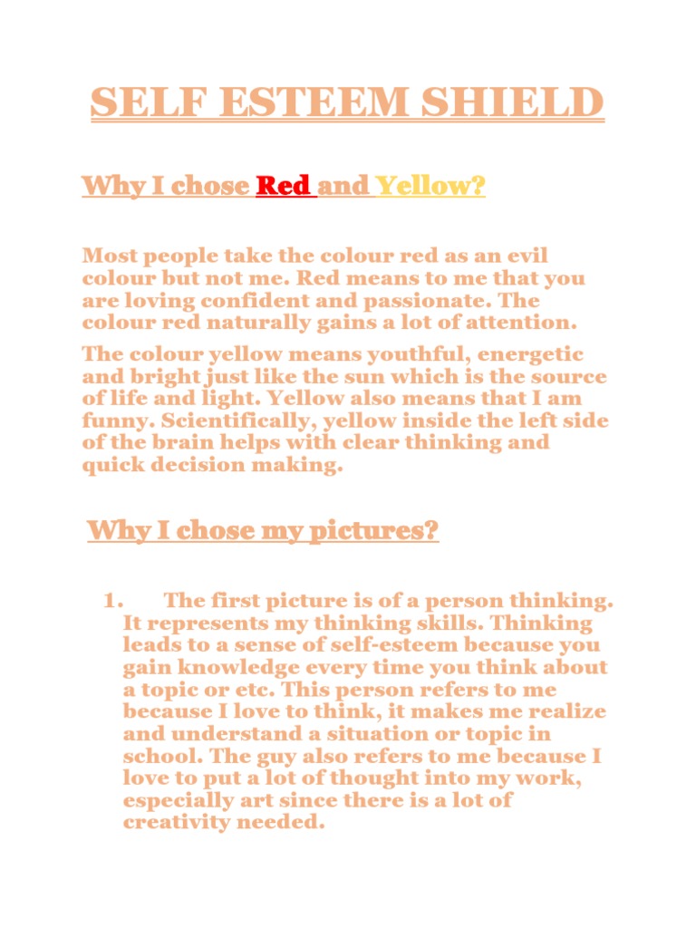 Self Esteem Shield | PDF | Self Esteem | Psychological Concepts