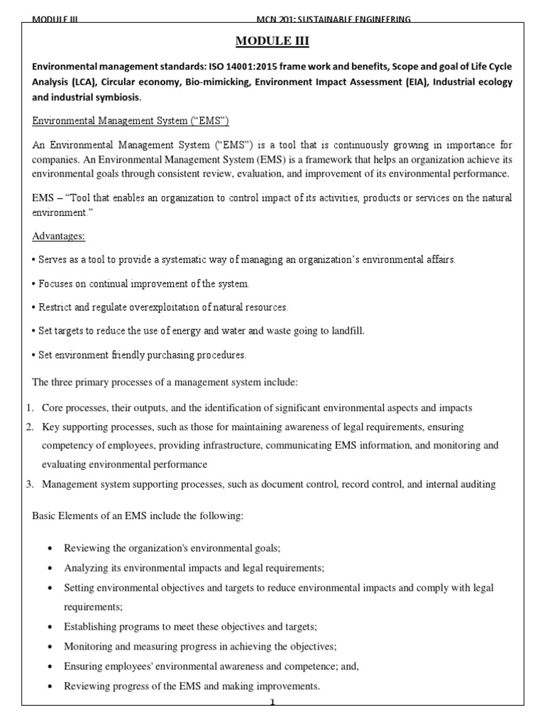 Module 3 MCN201 Sustainable Engg. | Download Free PDF | Life Cycle ...