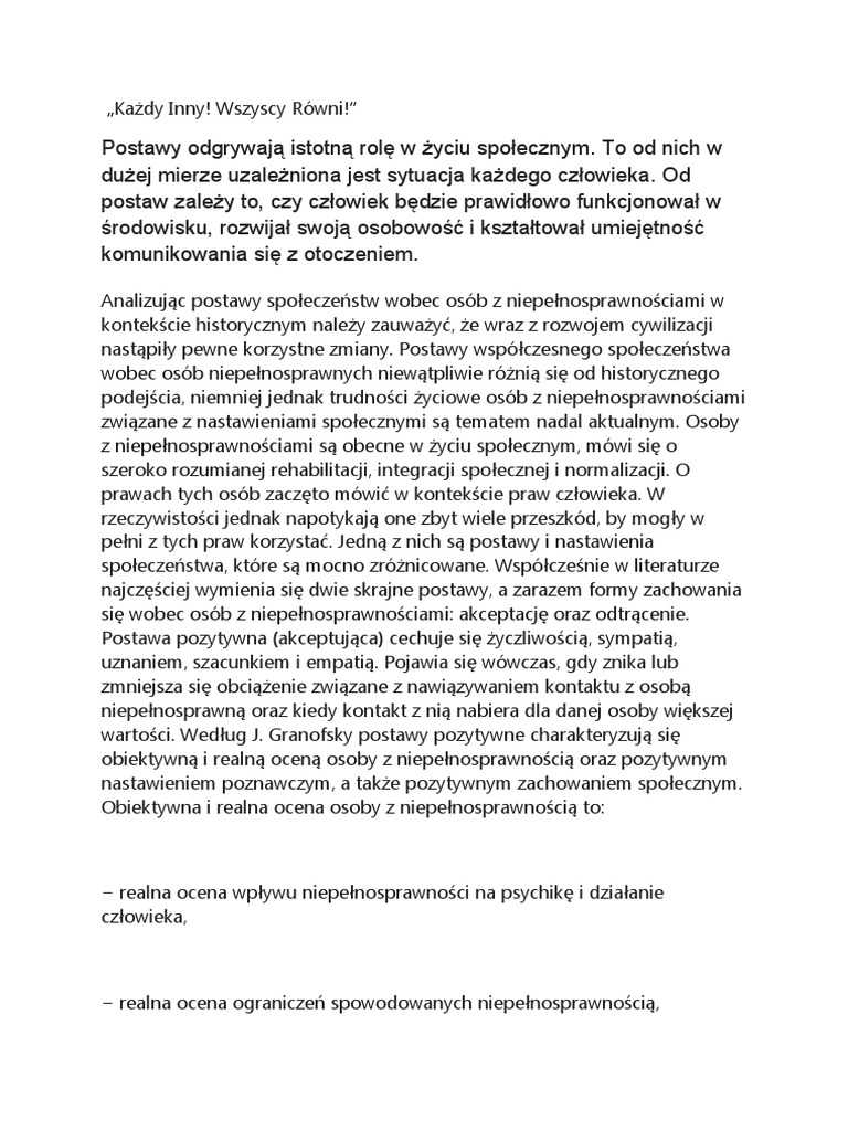 Każdy Inny | PDF