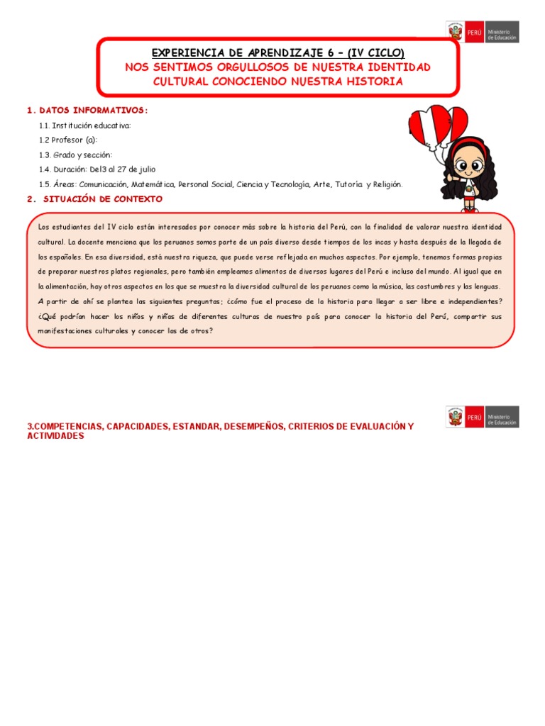 Exp. 6 Iv Ciclo Miss | PDF | Tierra | Perú