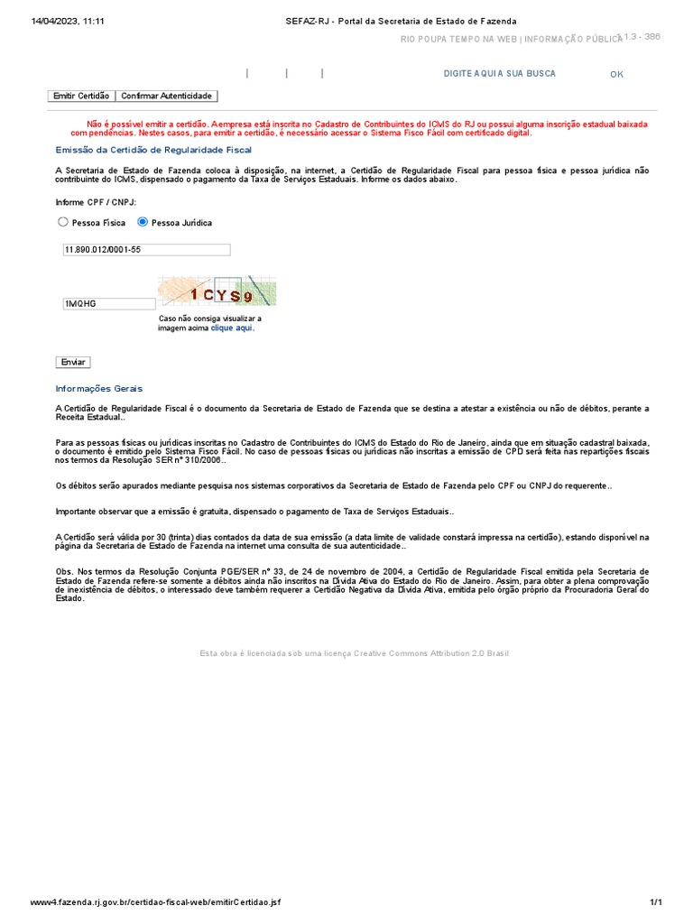 SEFAZ-RJ - Portal Da Secretaria de Estado de Fazenda | PDF