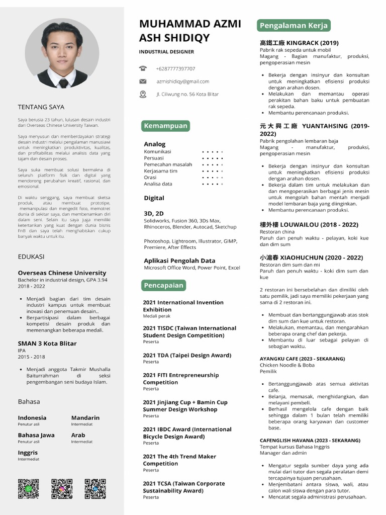 CV - M AZMI A S (indonesia) | PDF